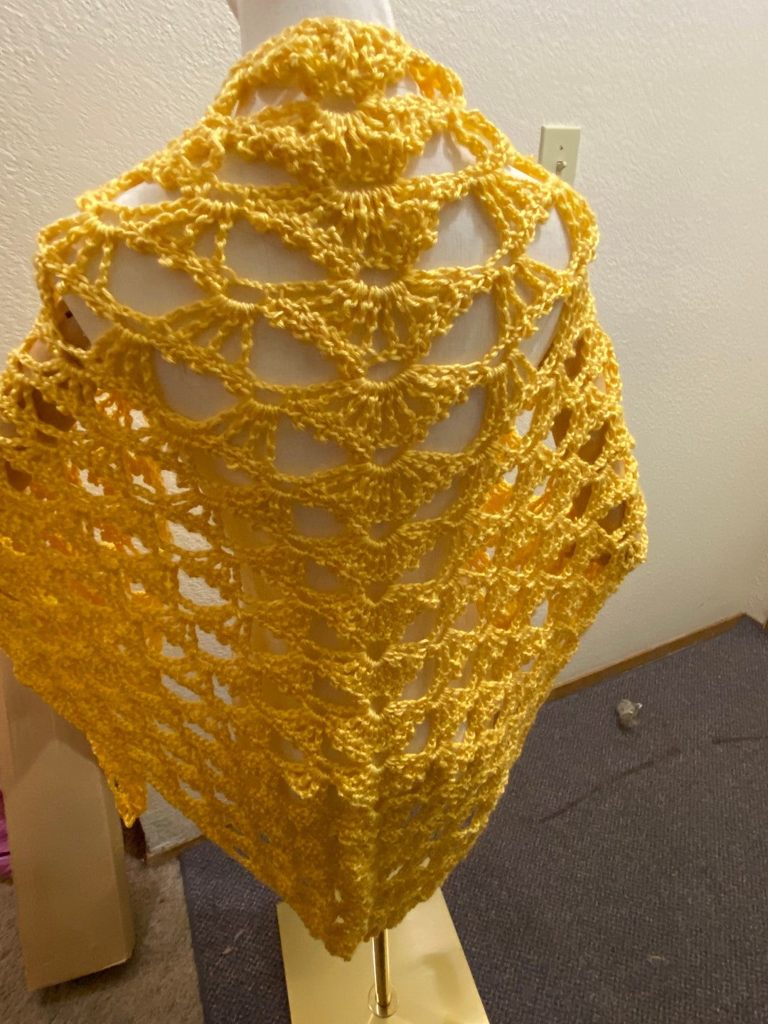 Lacy Yellow Shawl - Etsy