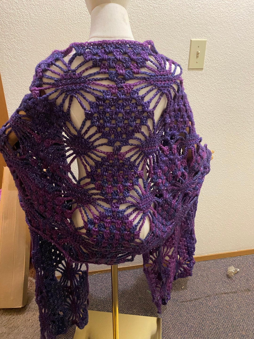 Elegant Purple Sparkle Shawl Wrap - Etsy