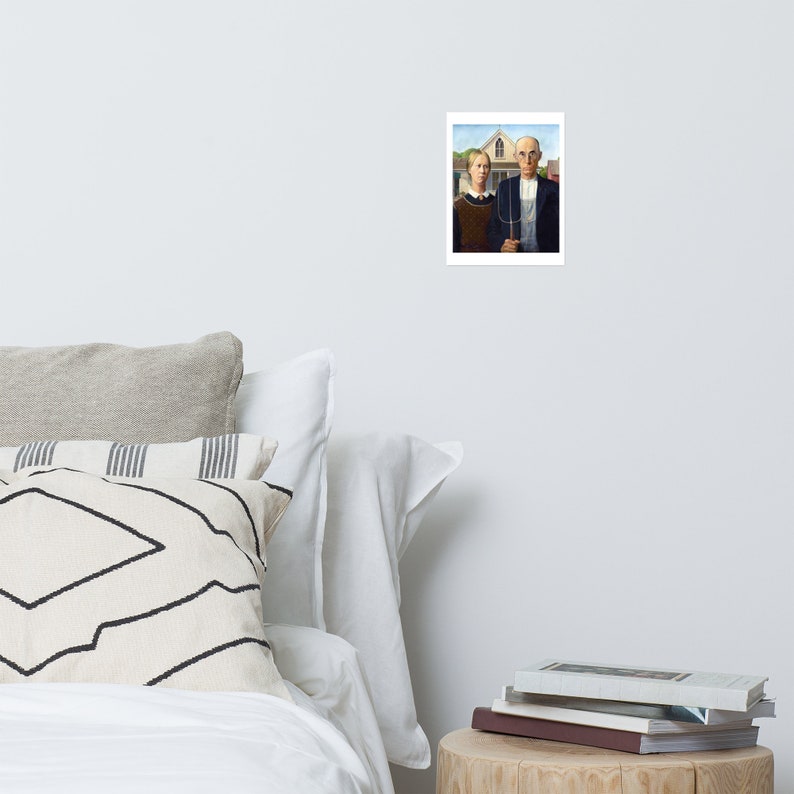 American Gothic Print by Grant Wood Famous Painting Print Vintage Wall ...