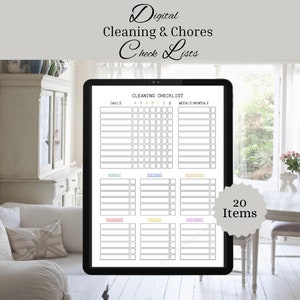 Digital Cleaning Checklist (20 Pages) - Etsy
