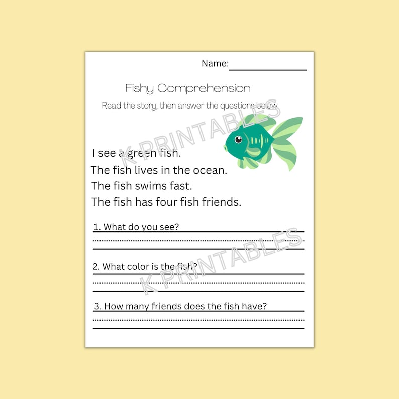 30 Fun Reading Comprehension at Home Kindergarten Worksheets, Pdf ...