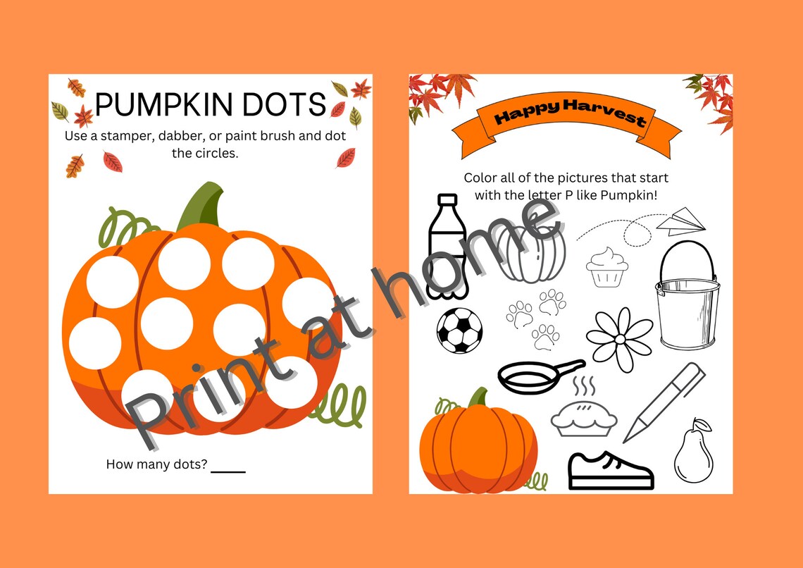 20 Digital Fall / Harvest Themed Worksheets, Elementary Worksheets ...