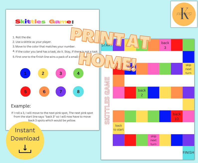 Skittles Boardgame Activity - Etsy