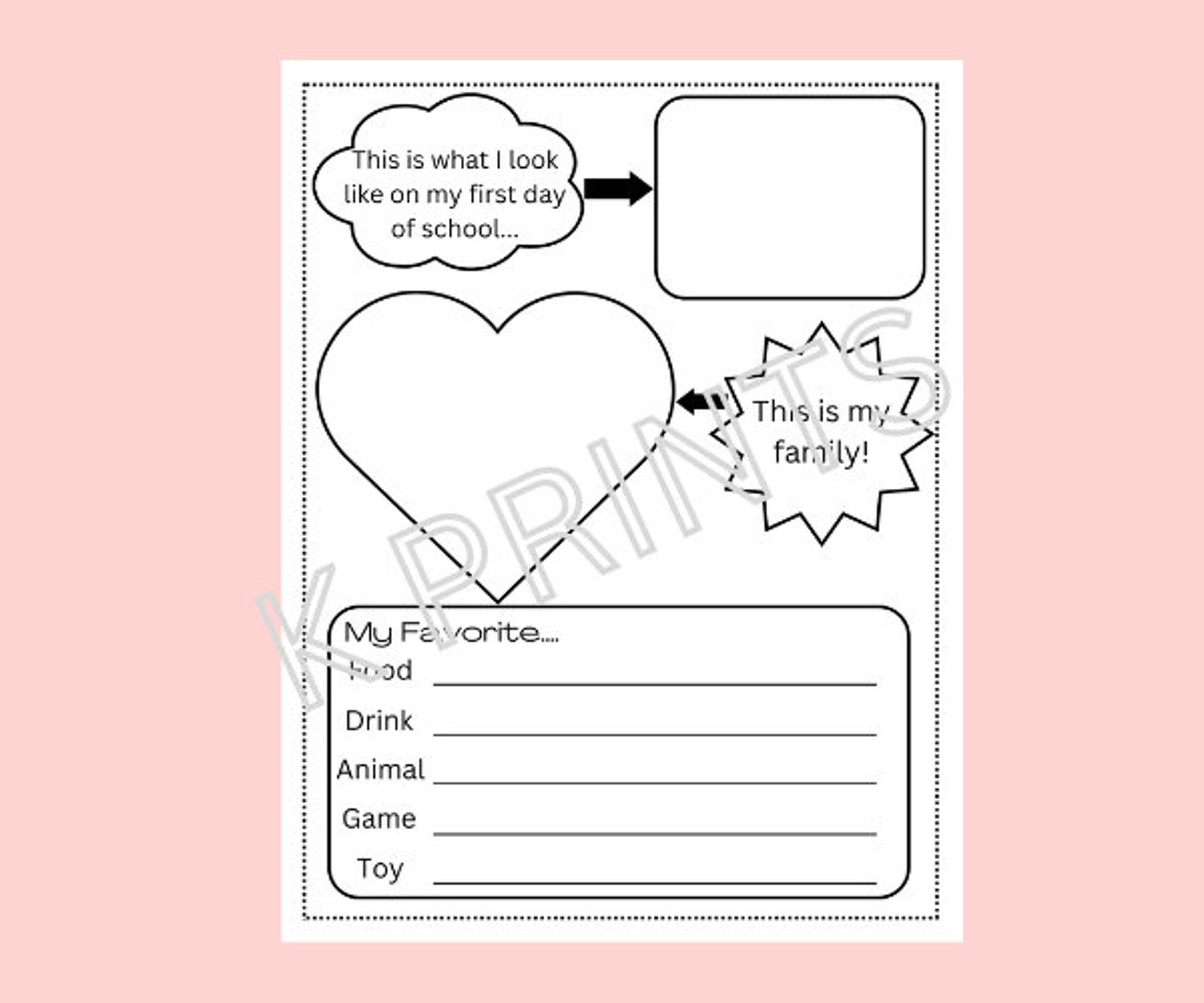 All About Me Writing Prompts, Worksheets, Activity, Pdf. , Instant ...