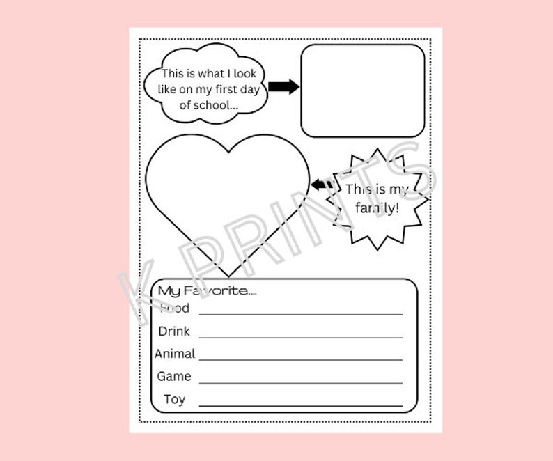 All About Me Writing Prompts, Worksheets, Activity, Pdf. , Instant ...