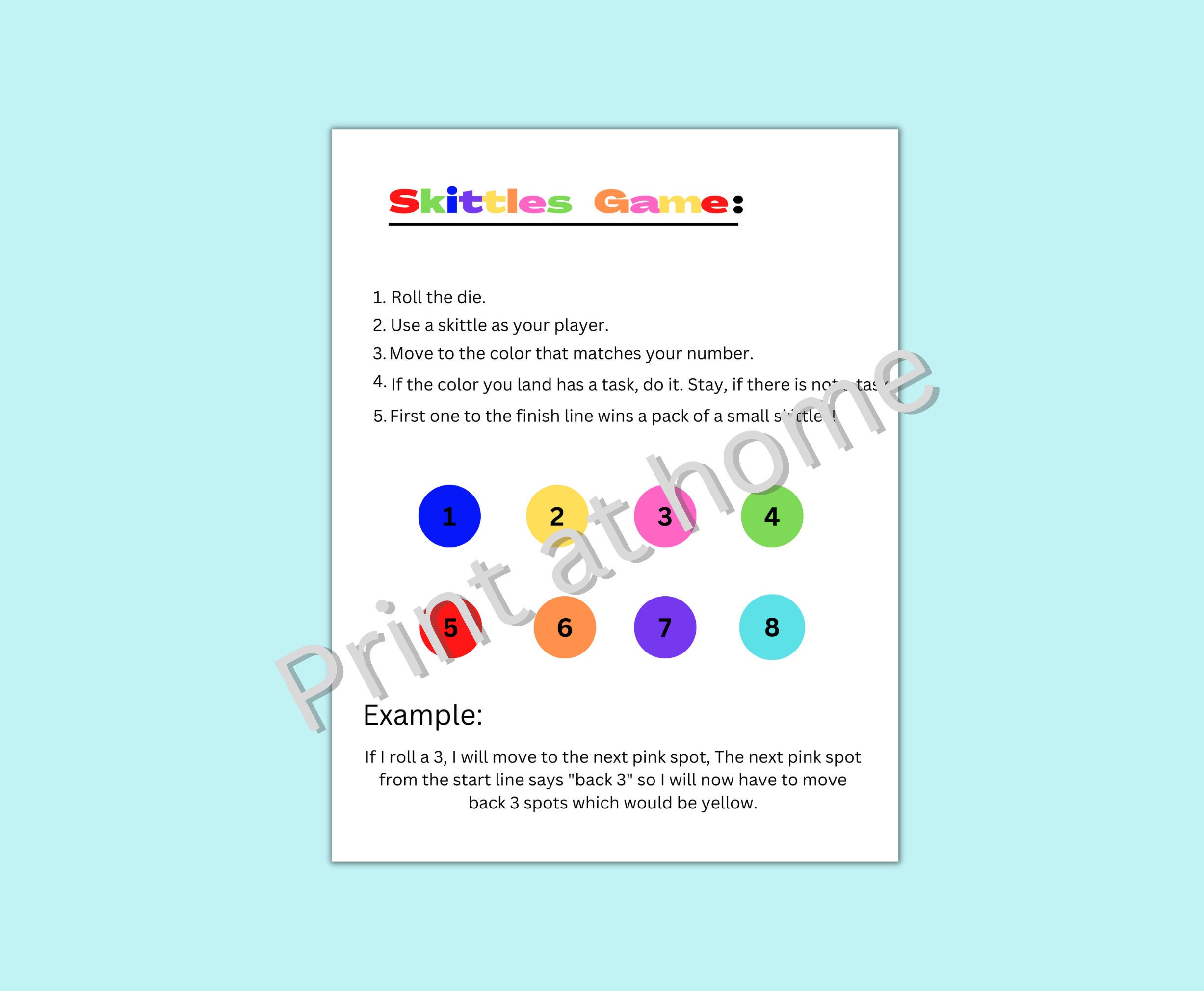 Skittles Boardgame Activity - Etsy