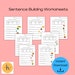 Sentence Building Worksheets for Kindergarten, Pdf, Instant Download ...