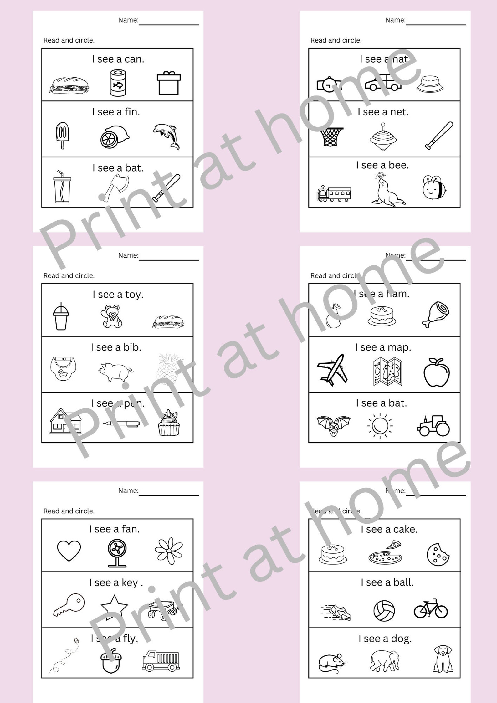 Reading Worksheets Kindergarten Worksheets - Etsy