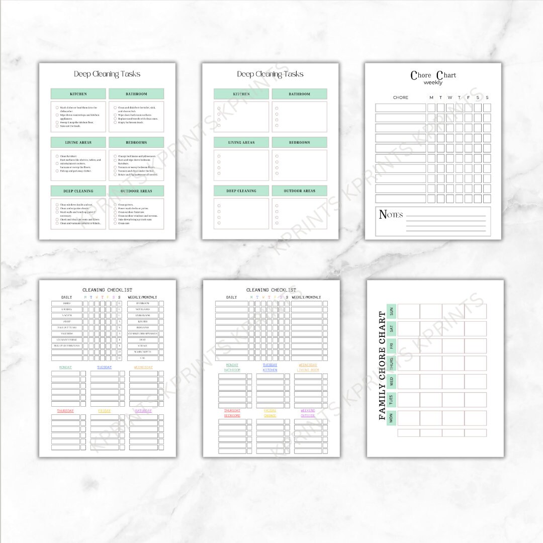 Digital Cleaning Checklist (20 Pages) - Etsy