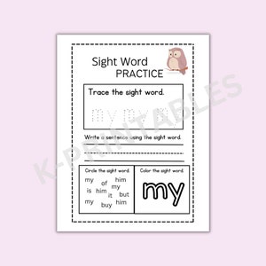Summer Sight Word Worksheets, 40 Pages, 40 Sight Words, Digital ...
