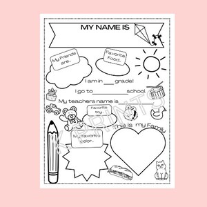 All About Me Writing Prompts, Worksheets, Activity, Pdf. , Instant ...