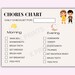 Chores Daily Checklist, Morning/evening, Jobs List, Pdf., Instant ...
