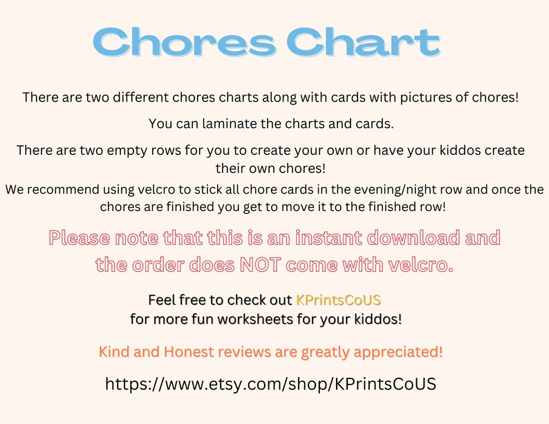 Chores/responsibilities Charts, Morning/evening, Daytime/nighttime ...