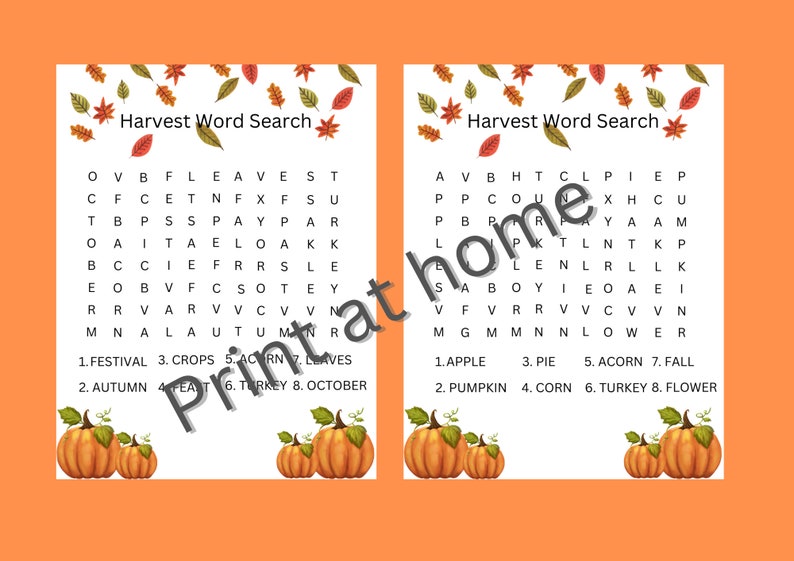 20 Digital Fall / Harvest Themed Worksheets, Elementary Worksheets ...