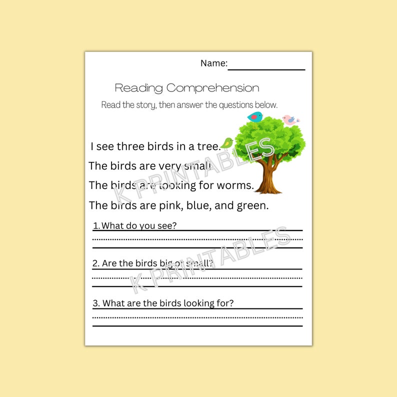 30 Fun Reading Comprehension at Home Kindergarten Worksheets, Pdf ...