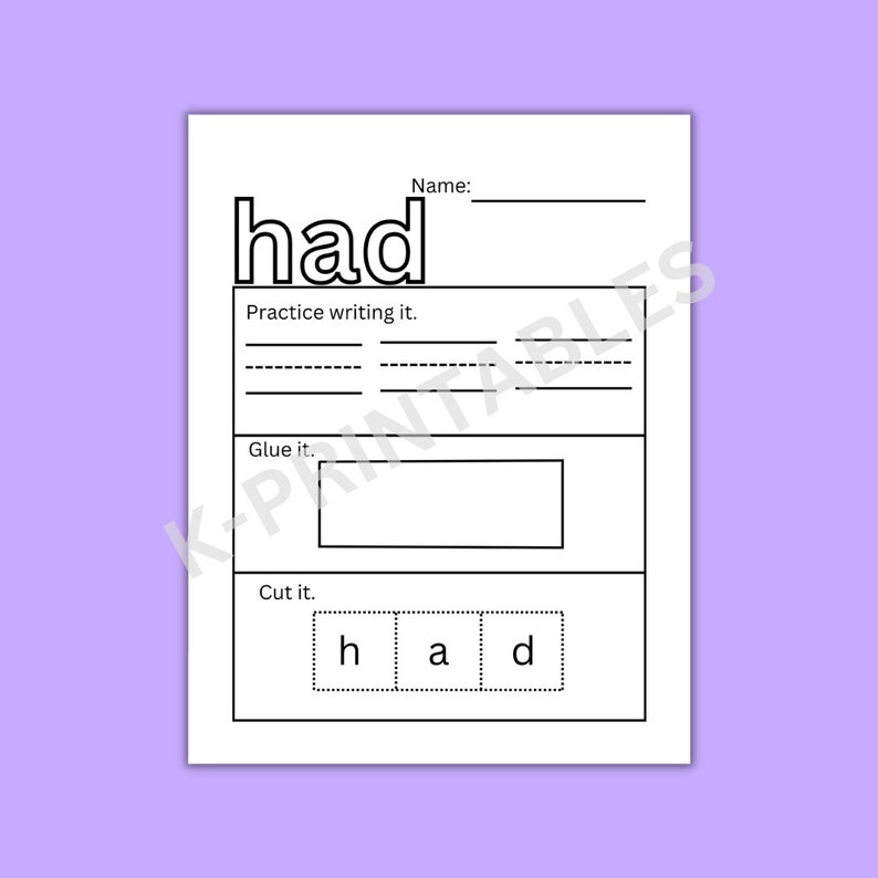 Sight Words Practice Worksheets Pages, Instant Downloads - Etsy