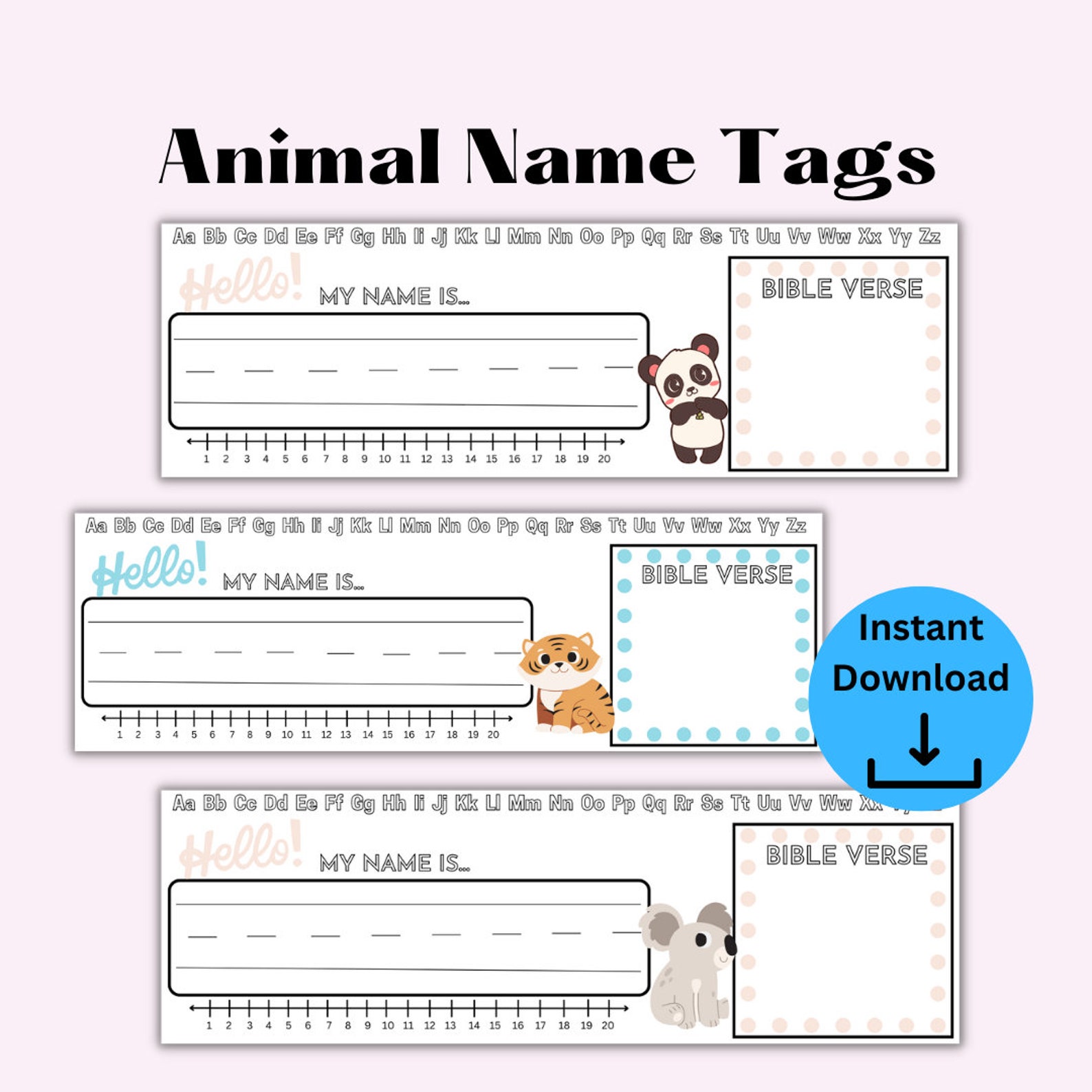 Animal Name Tags, Desk Name Tags, Student Name Tags, Elementary Name ...