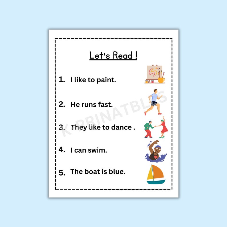 Reading Practice Worksheets - Etsy