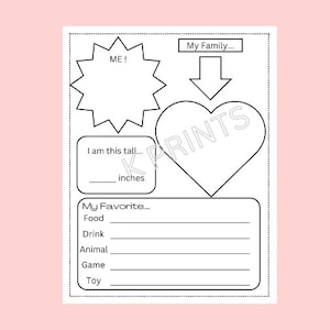 All About Me Writing Prompts, Worksheets, Activity, Pdf. , Instant ...