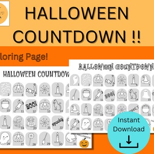 Kids Digital Halloween Countdown Calendar, Halloween Advent Calendar ...