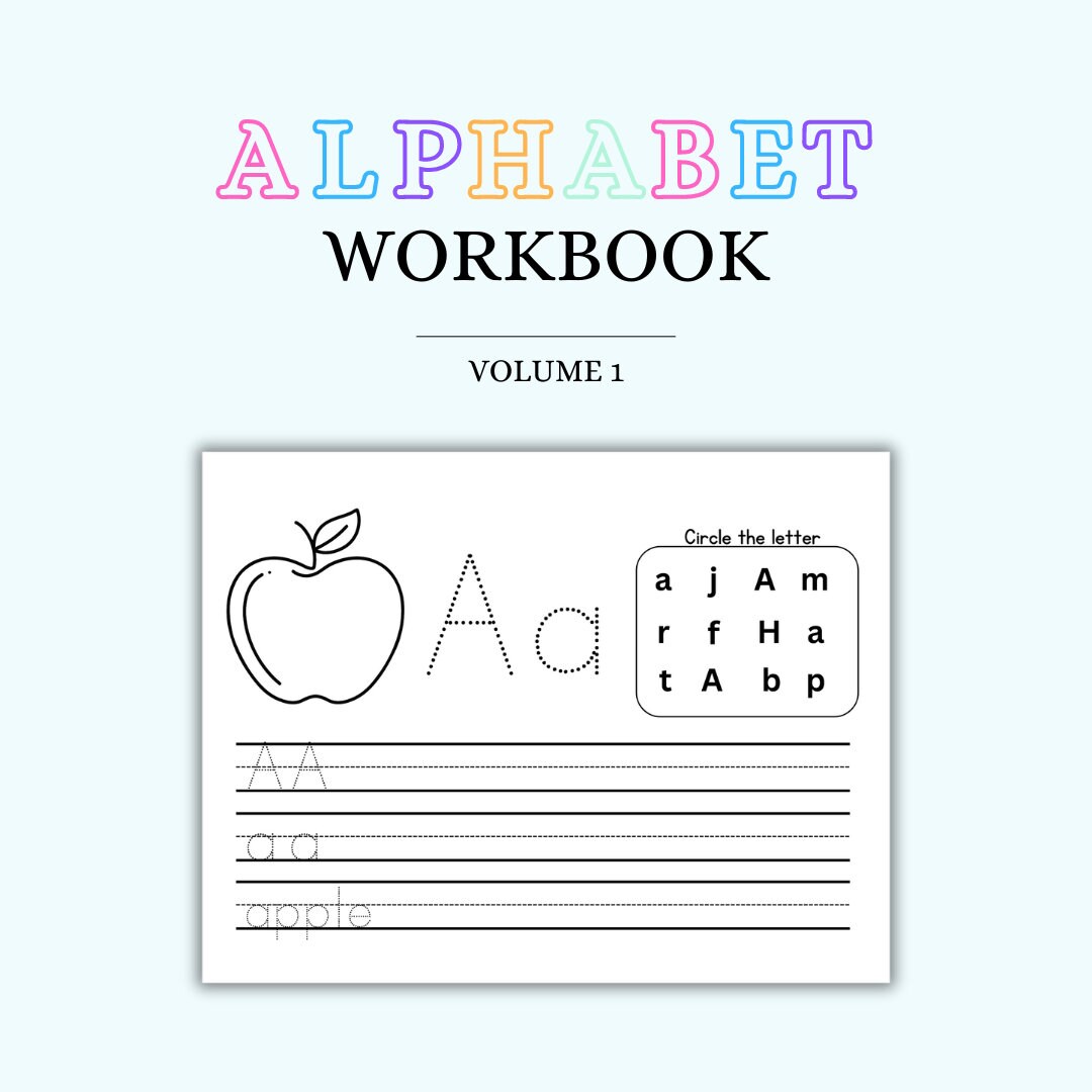 Alphabet Workbook, Trace It, Write It, Find It, Color It - Etsy