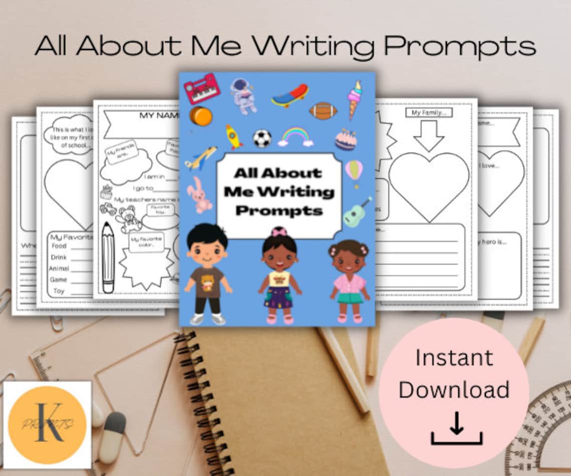All About Me Writing Prompts, Worksheets, Activity, Pdf. , Instant ...