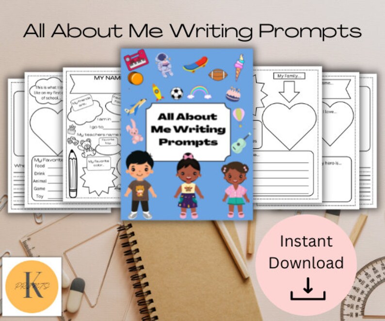 All About Me Writing Prompts, Worksheets, Activity, Pdf. , Instant ...