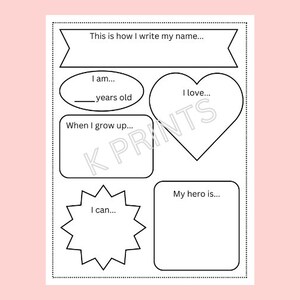 All About Me Writing Prompts, Worksheets, Activity, Pdf. , Instant ...