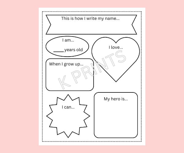 All About Me Writing Prompts, Worksheets, Activity, Pdf. , Instant ...