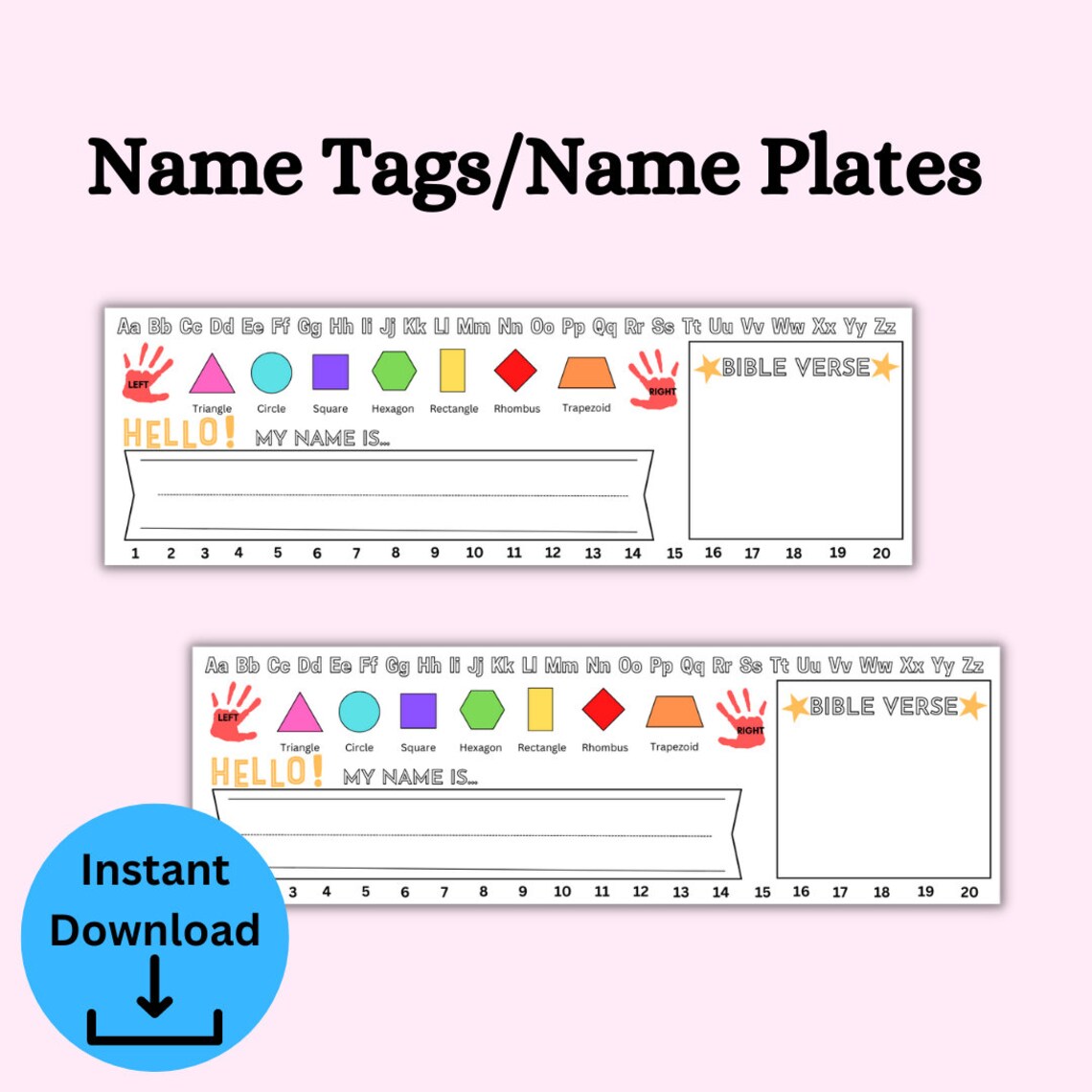 Student Name Tags / Name Plates for Desks, Instant Downloads, Pdf - Etsy