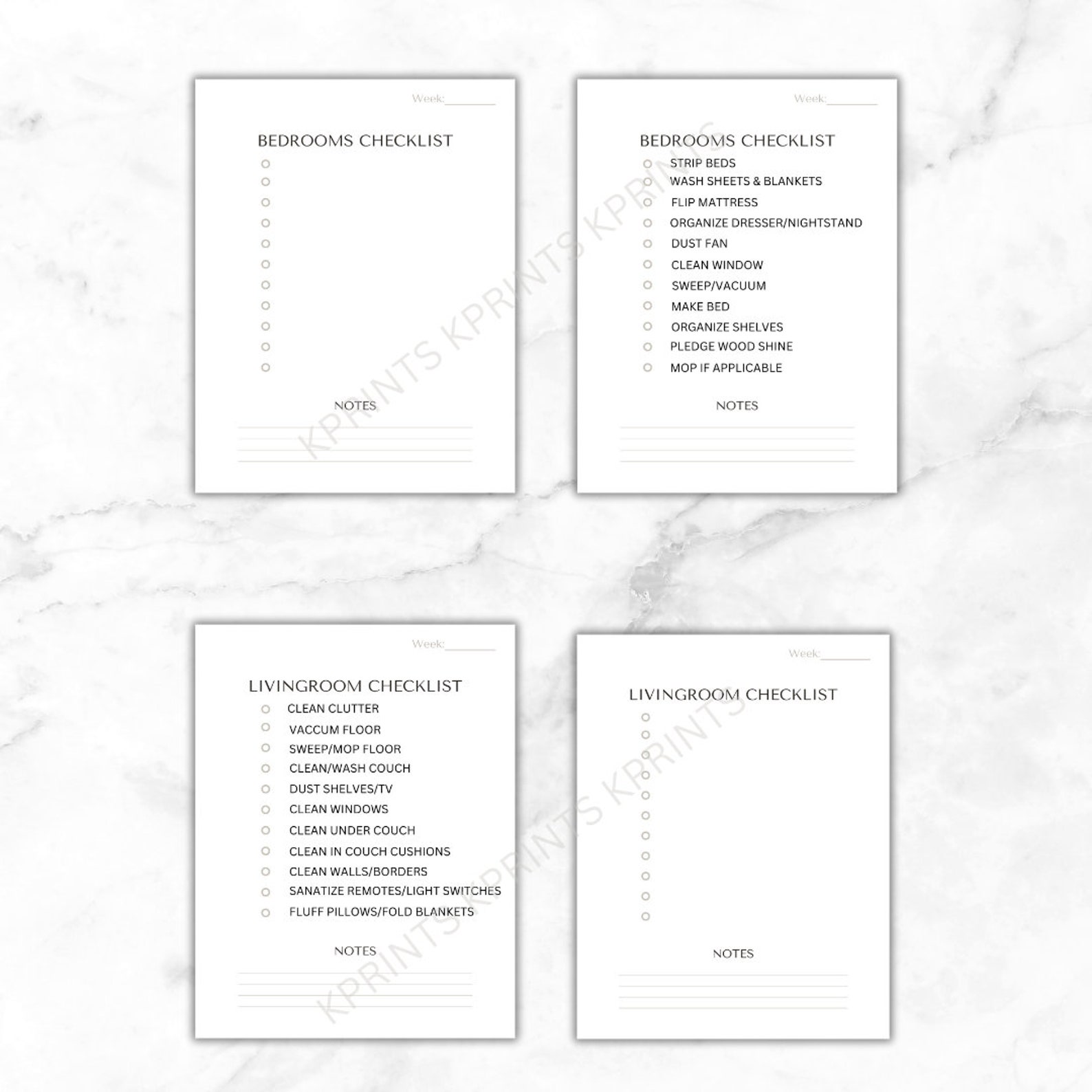 Digital Cleaning Checklist (20 Pages) - Etsy