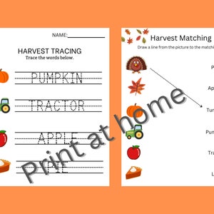 20 Digital Fall / Harvest Themed Worksheets, Elementary Worksheets ...