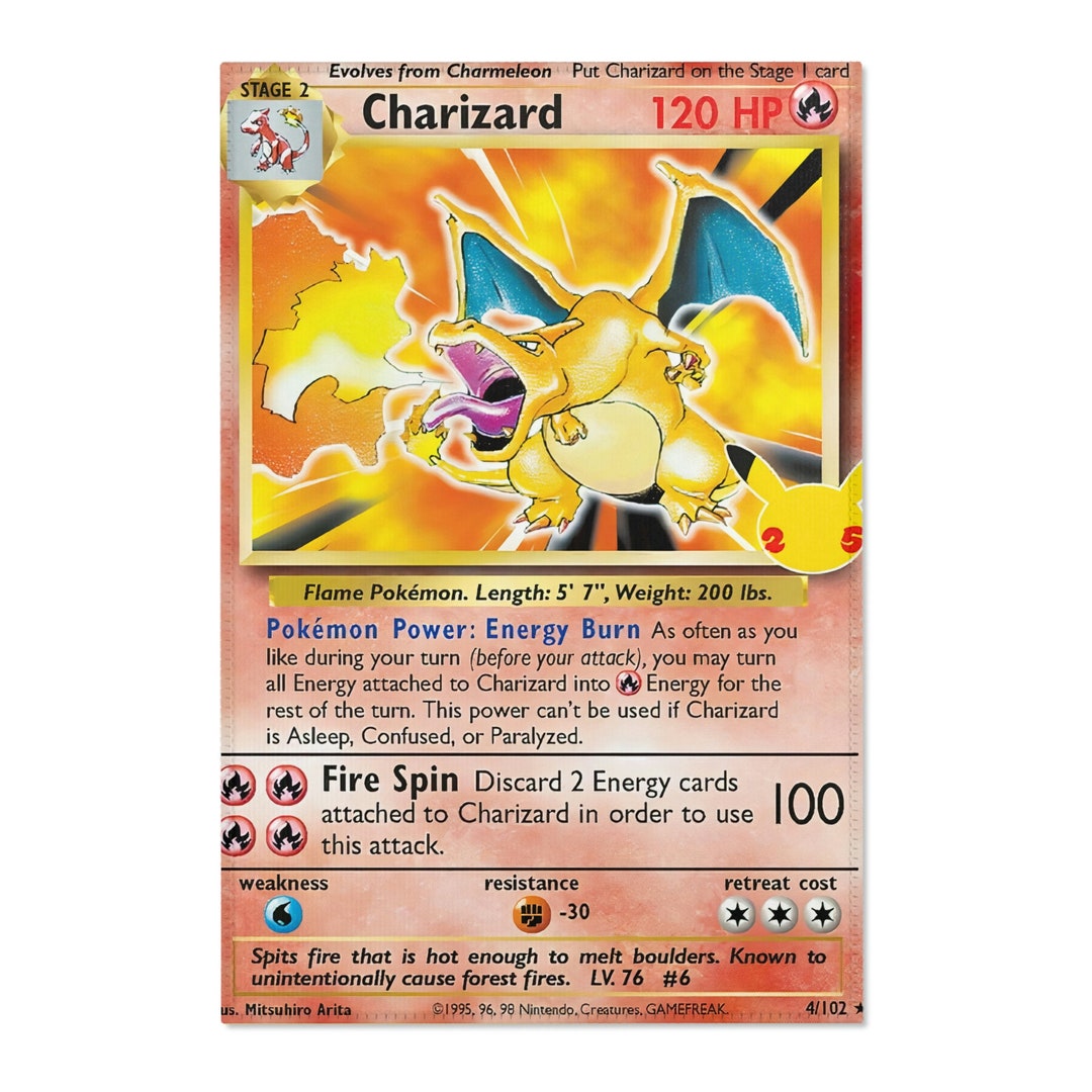 Charizard Pokemon Card Area Rug Customizable Custom Rugs - Etsy Australia