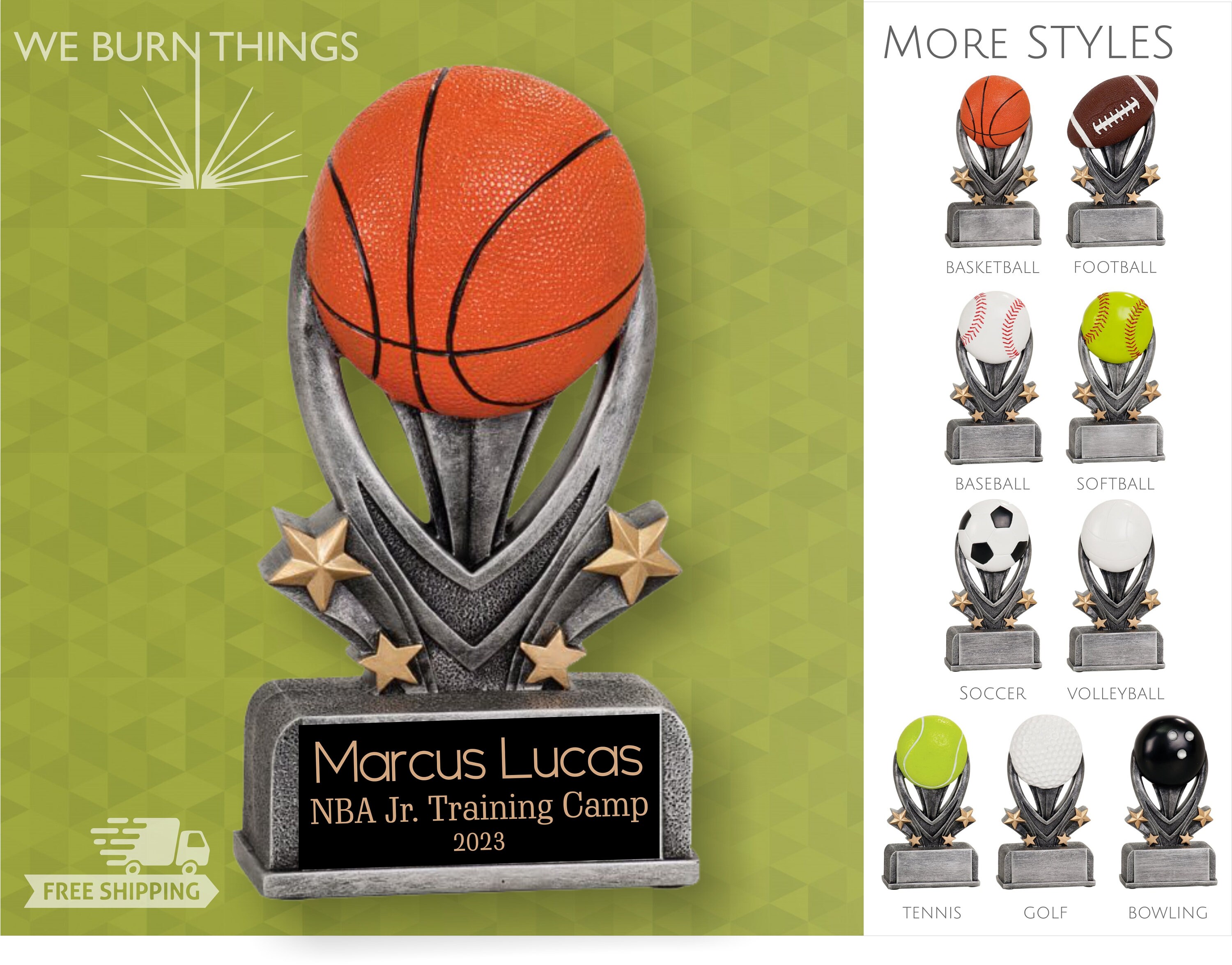 BASKETBALL TROPHY - Sport Resin Trophies - Free Shipping - Custom ...