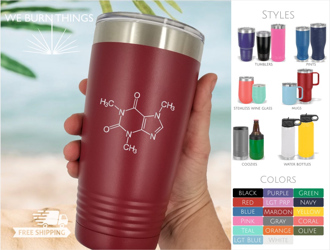 Caffeine Molecule - POLAR CAMEL DRINKWARE: **free Shipping** - Custom ...