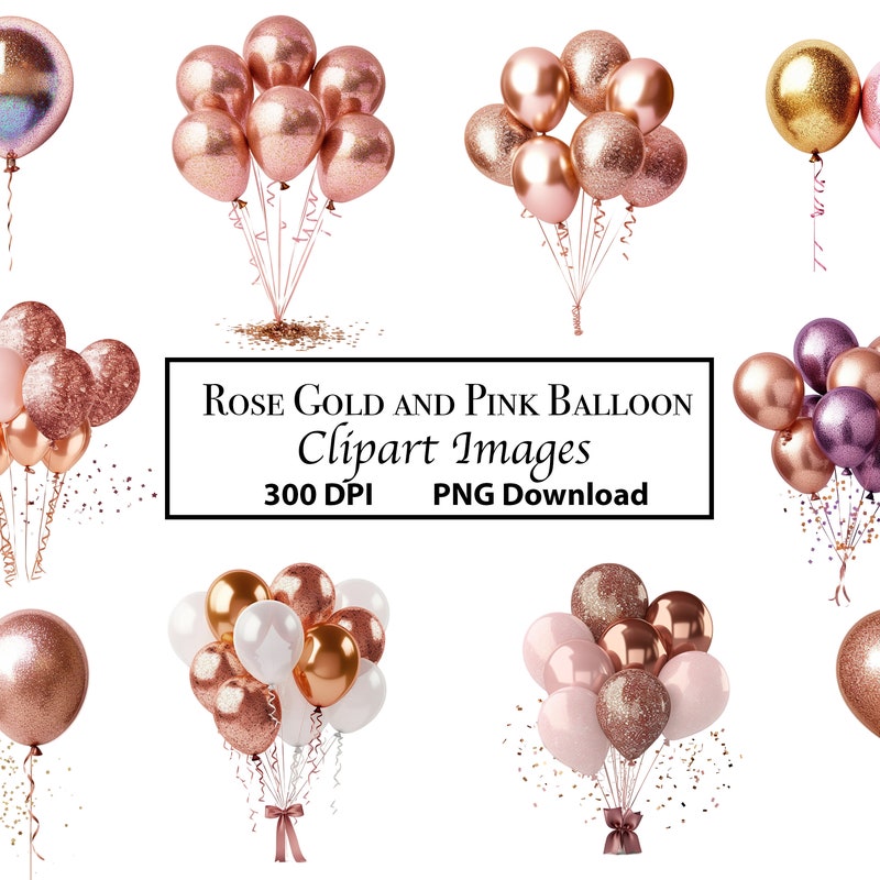 Pink and Gold Balloons - Etsy