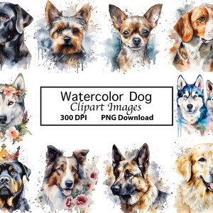 10 High-quality Watercolor Dog Clipart Images, Pet Illustrations, PNG ...