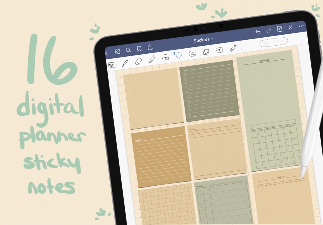 Digital Sticky Notes | Digital Planner Stickers for iPad | Goodnotes ...