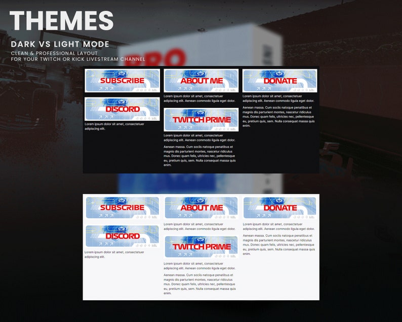 Pro Racer Panel Pack - 30X Stylish Race Inspired Panels - for Your ...
