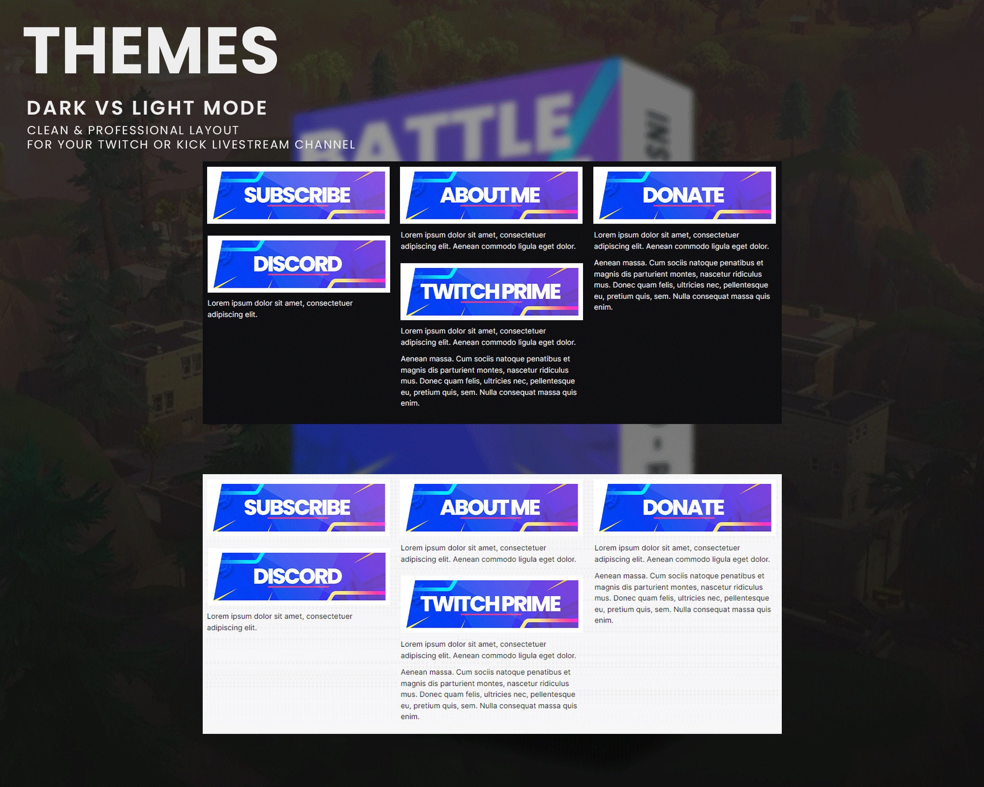 Battle Royale Pro Panel Pack - 30X Battle Royale Game Inspired Twitch ...