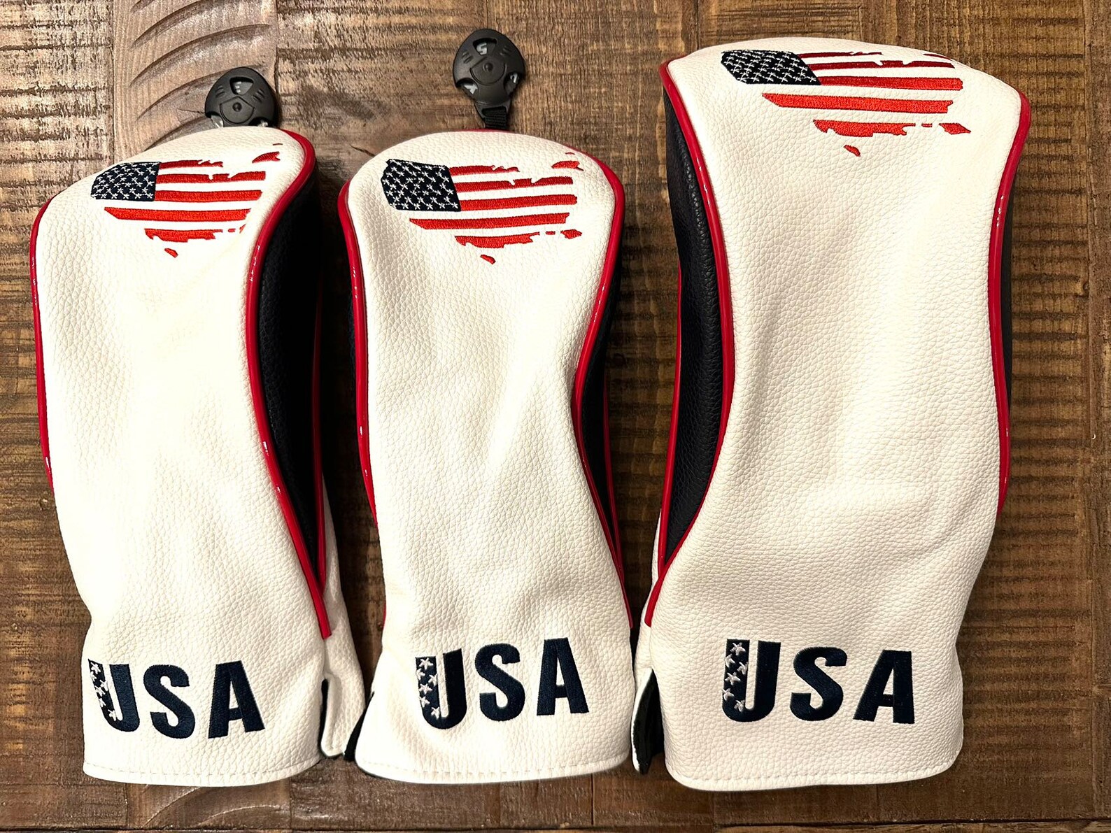 3pcs Classic USA Flag Golf Head Covers for Driver & Fairway Woods Fit ...