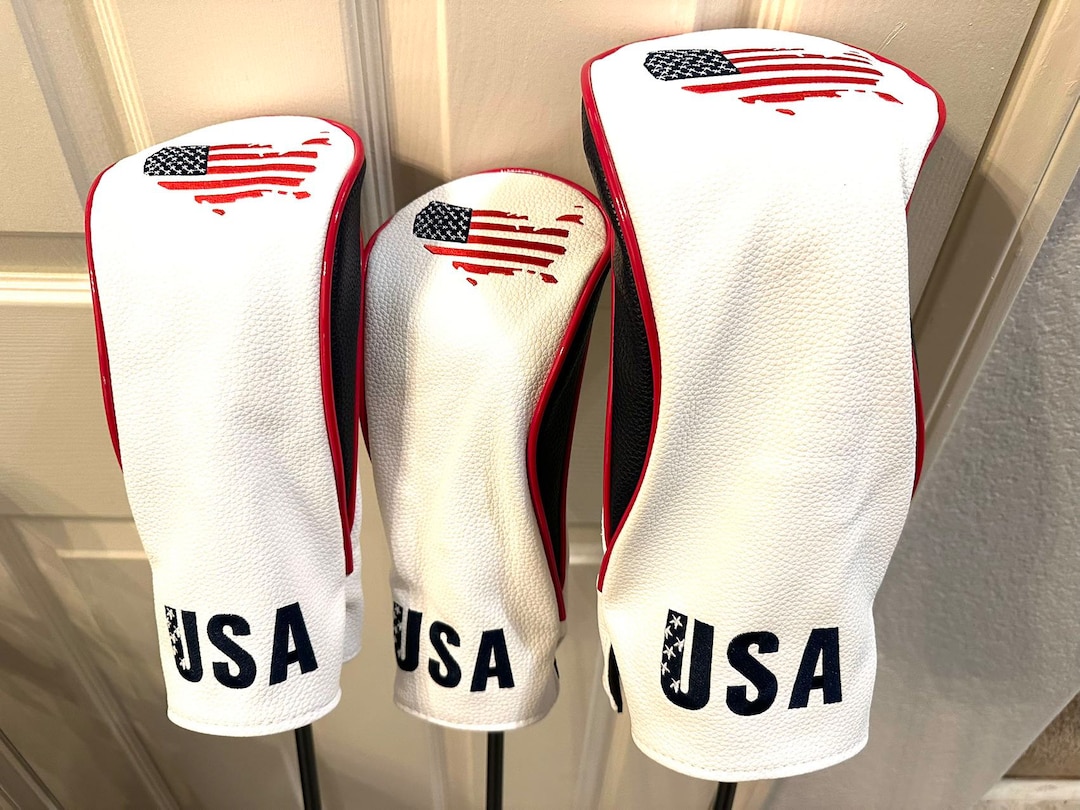 3pcs Classic USA Flag Golf Head Covers for Driver & Fairway Woods Fit ...