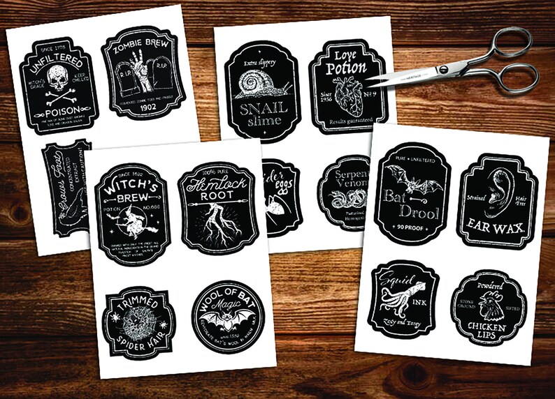 Halloween Apothecary Potion Bottle Labels - Etsy