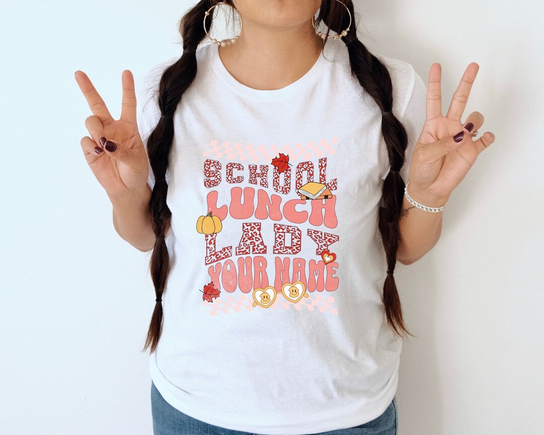 Custom Lunch Lady T-shirt,groovy Style Back to School Staff Shirt,retro ...