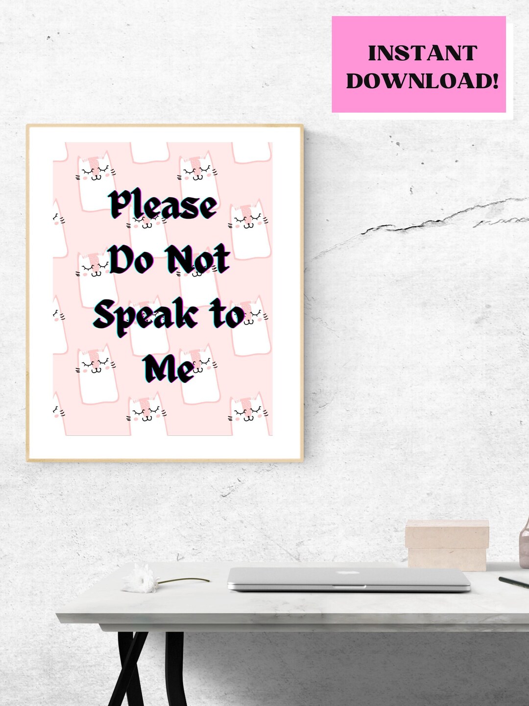 Please Do Not Speak to Me Printable Funny Cat Poster 18x24in - Etsy