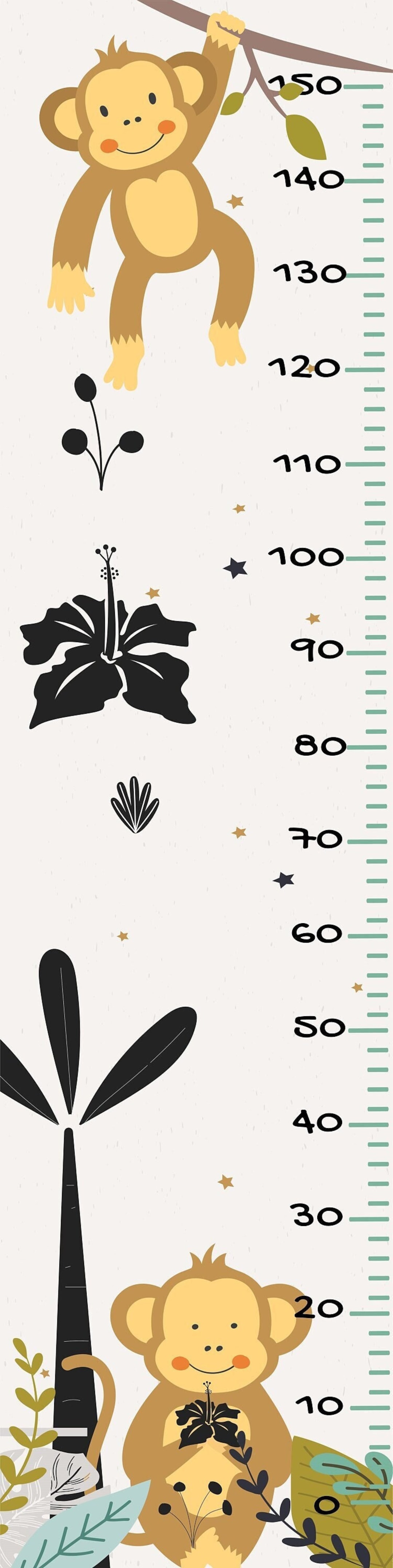 Monkey Growth Chart CM Measurment Printable - Etsy