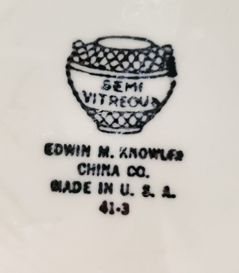 22 Piece Semi Vitreous Edwin M Knowles China Set - Flower Bouquet W ...