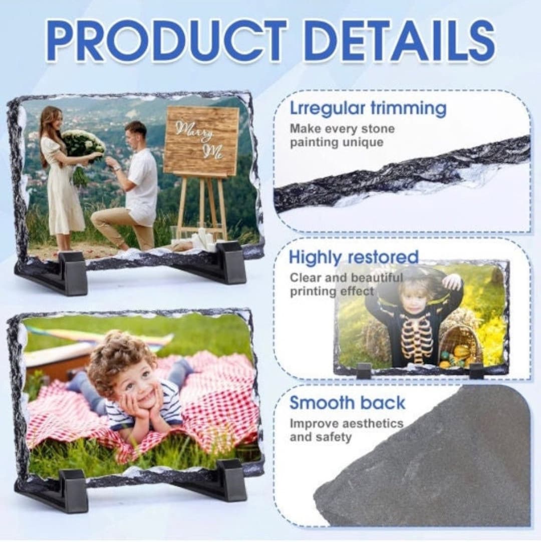 Personalized Slate Rectangular Shape Picture Fame W/display Stands - Etsy
