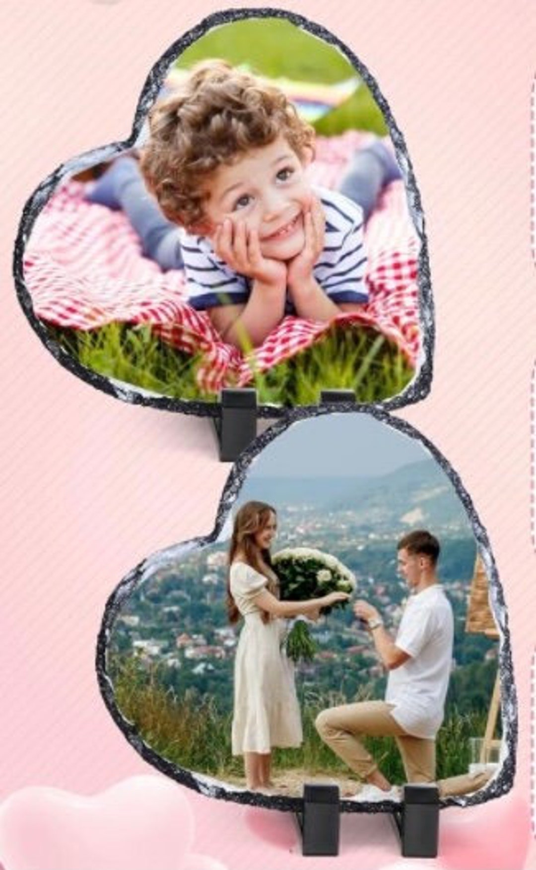 Personalized Slate Heart Shape Picture Fame - Etsy