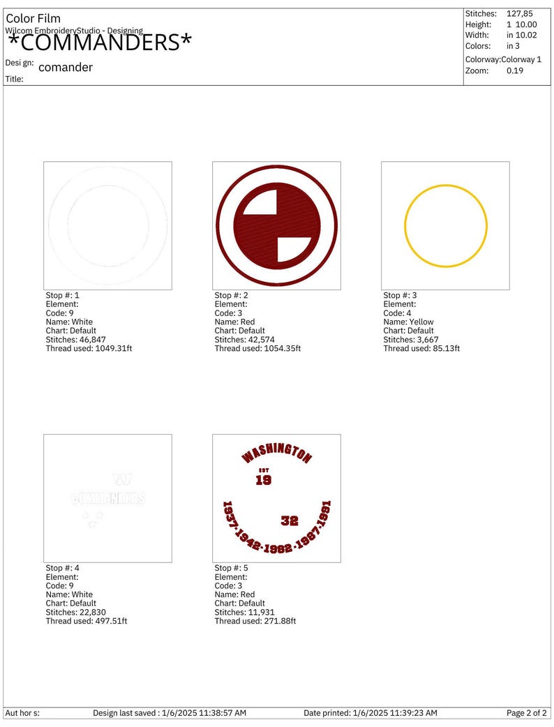 Commanders Championship Patch Embroidery 10 Inch Digital File - Etsy